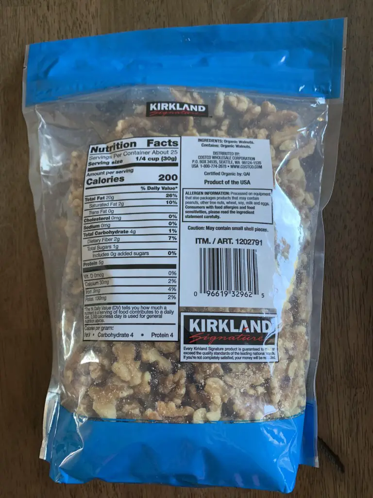 Costco Kirkland Signature Organic Walnuts 1.7 Pounds - Costco Fan